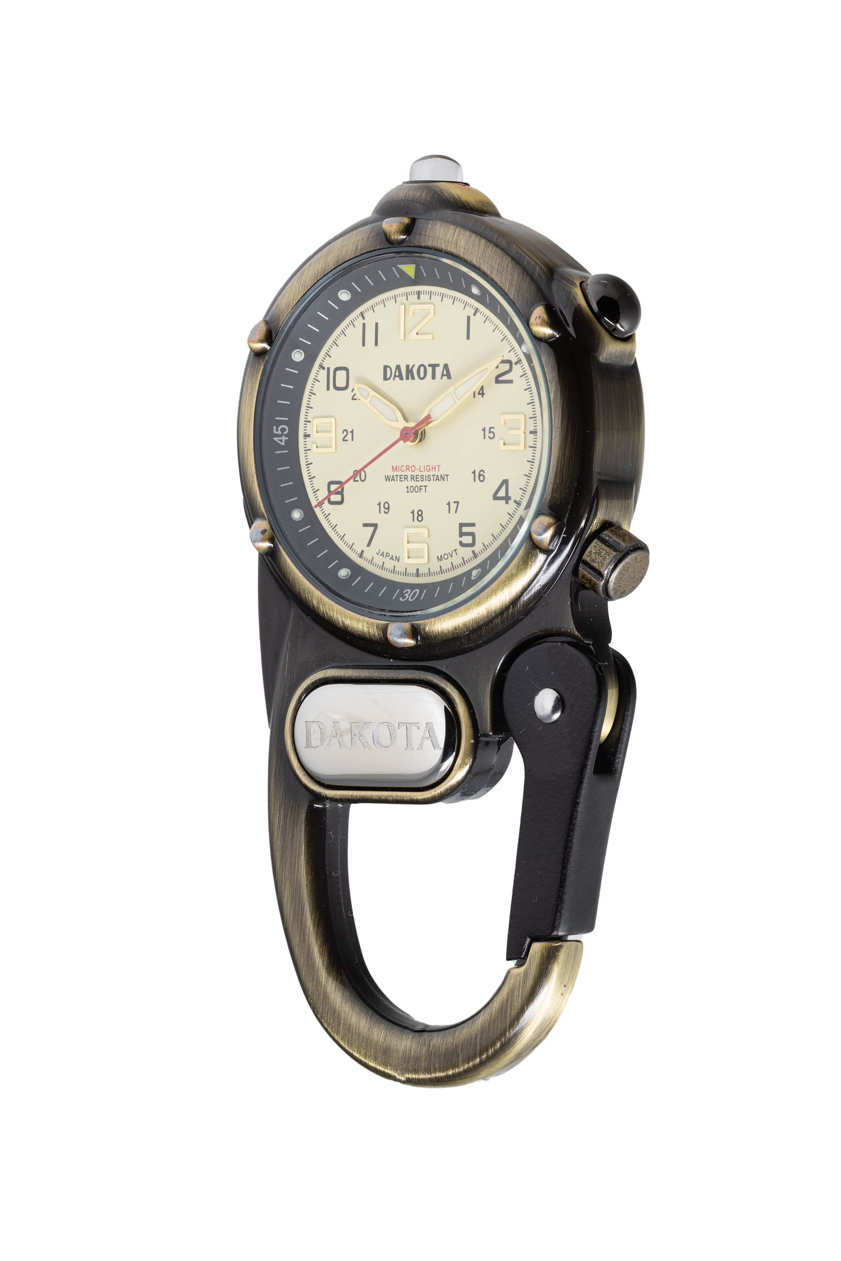 Miniclip Microlight - Antique Brass Case Cream Dial – dakotawatch